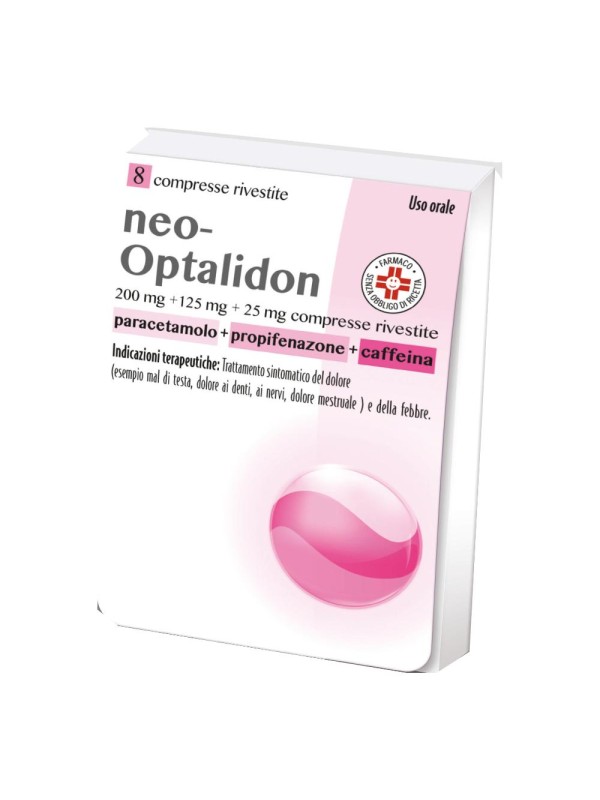 NEO OPTALIDON*8 cpr riv 200 mg + 125 mg + 25 mg